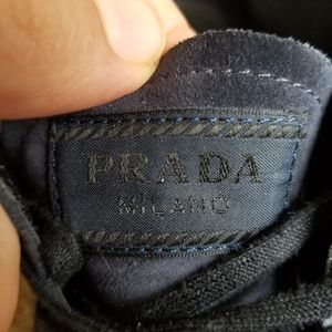 Prada | Shoes | Prada Sweade Blue Boots 9 | Poshmark
